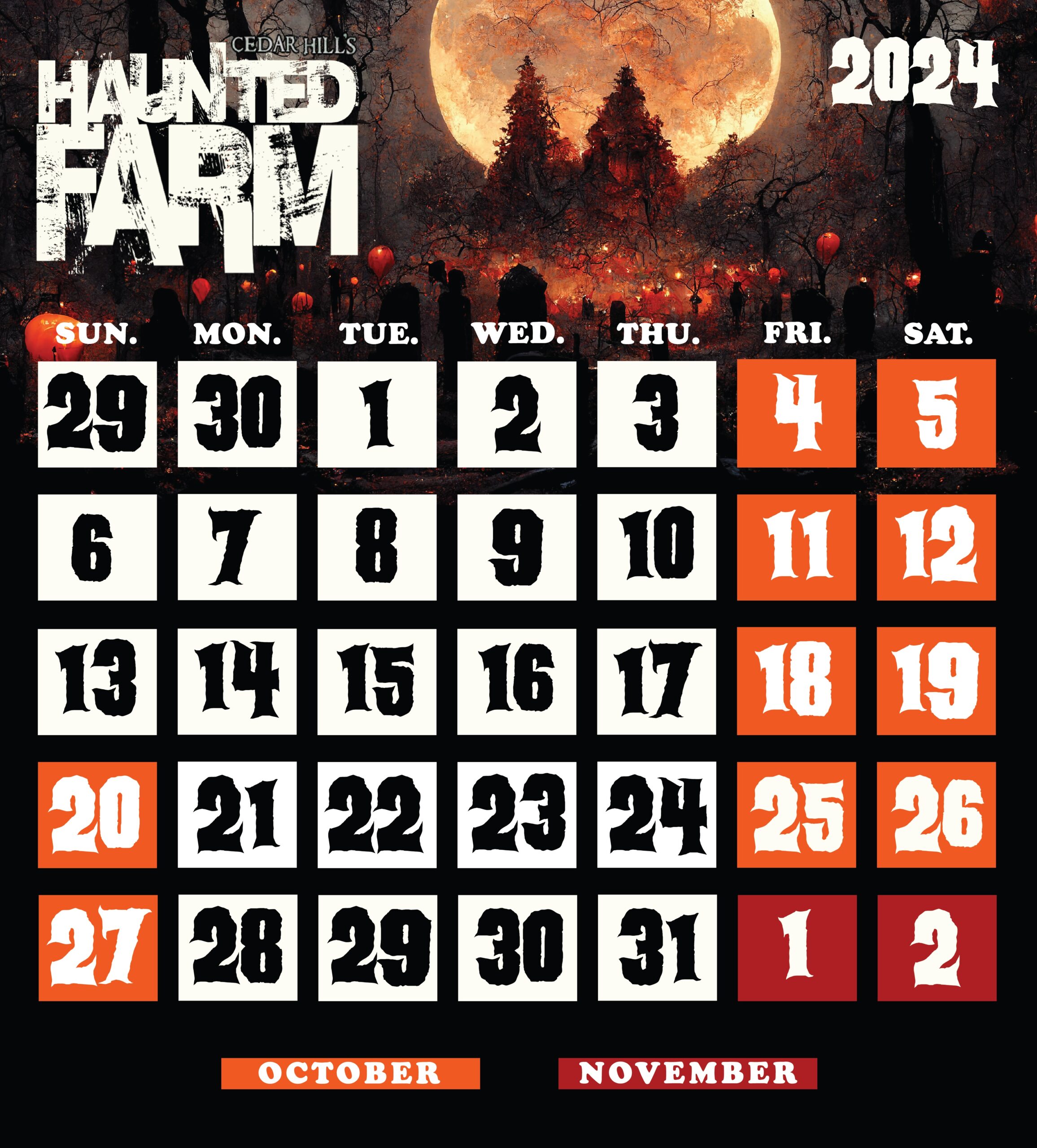 DATES & TIMES – Cedar Hill’s Haunted Farm | Memphis Haunted Houses